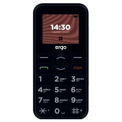 Телефон кнопочний Ergo R181 чорний – фото, отзывы, характеристики в ...