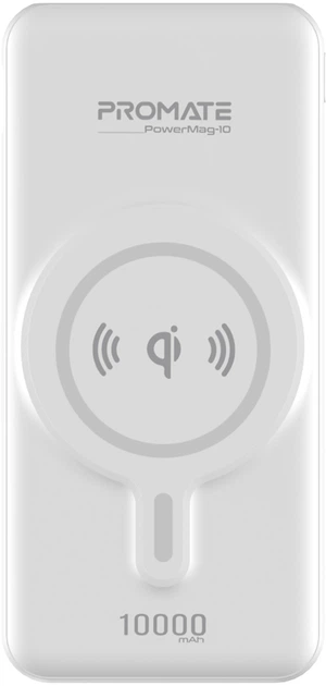 УМБ Promate PowerMag-10 10000 mAh MagSafe USB-C PD і USB-A QC3 White ...