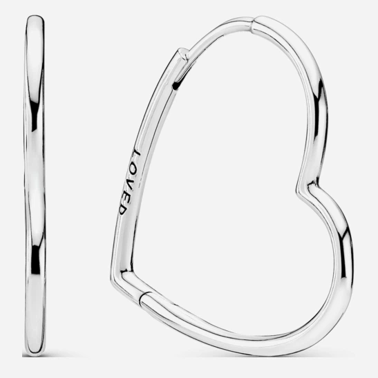 Срібні сережки-кільця Pandora Moments 297822 Сріблясті (ФР-00010041 ...