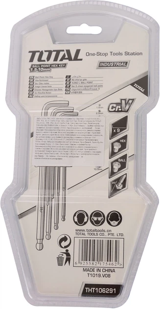 Набір ключів шестигранних Total 9 шт. (THT106291) – фото, відгуки ...