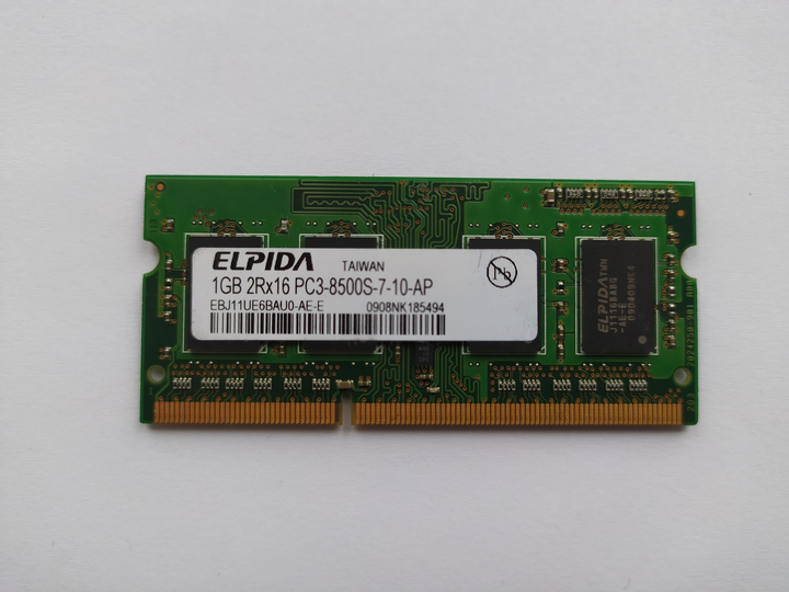 Оперативная память для ноутбука SODIMM Elpida DDR3 1Gb 1066MHz PC3 ...