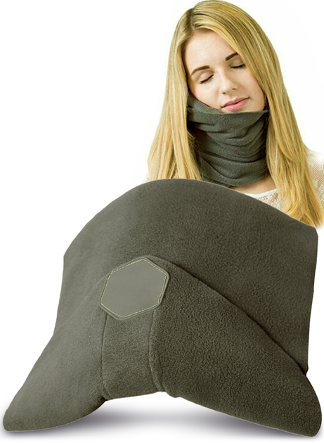 Подушка – шарф для шеи Travel Pillow Серый для путешествий удобная ...