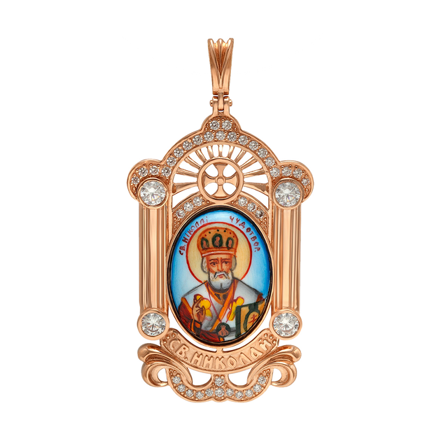Золотая ладанка Святой Николай Чудотворец Tango Jewellery Company ...