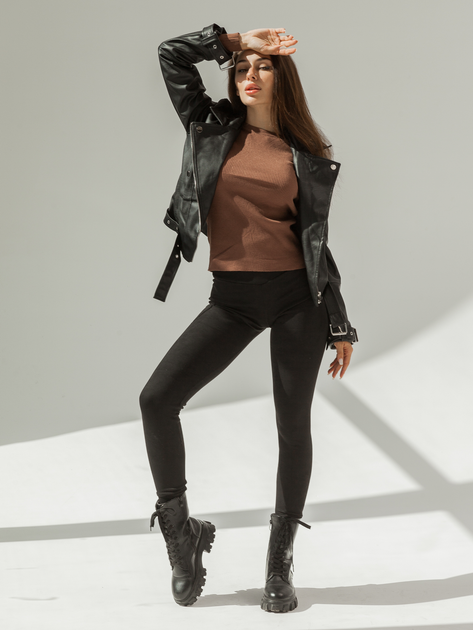 Женские облегающие лосины из эко - замши Nova Vega S Черный 10162-00291 от продавца: EXYfactory ...