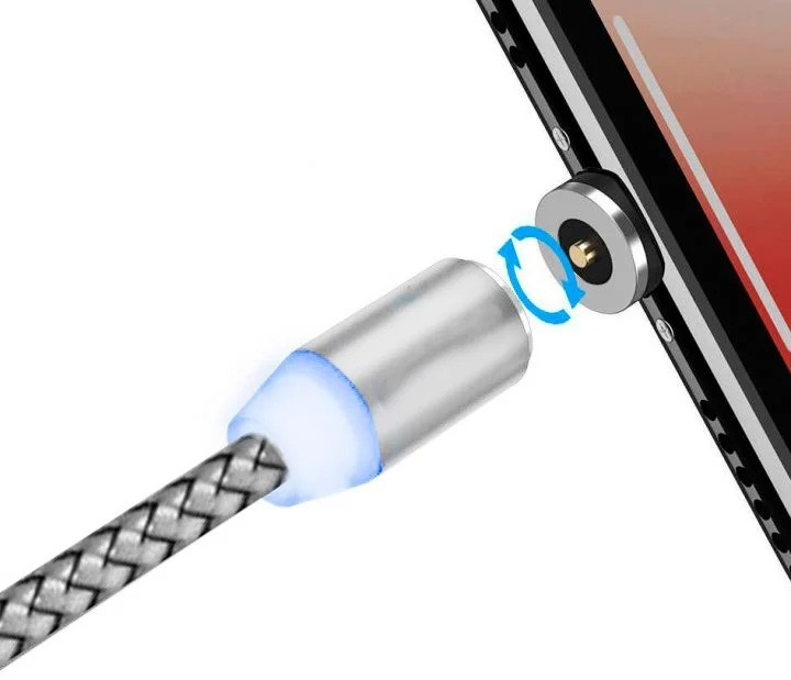 Магнітний кабель для зарядки 3в1 "X-Cable" Сріблястий, кабель type-c ...