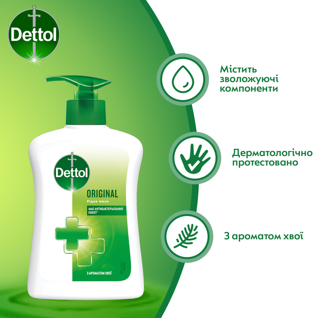 Жидкое мыло Dettol Original с антибактериальным эффектом 200 мл ...
