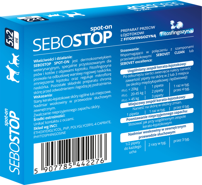Краплі СЕБОСТОП Спот-он Sebostop spot-on Eurowet Евровет з ...
