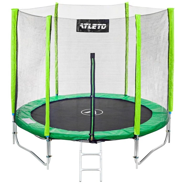 Батут Atleto 252 см с двойными ногами с сеткой зеленый – фото, відгуки, характеристики в ...