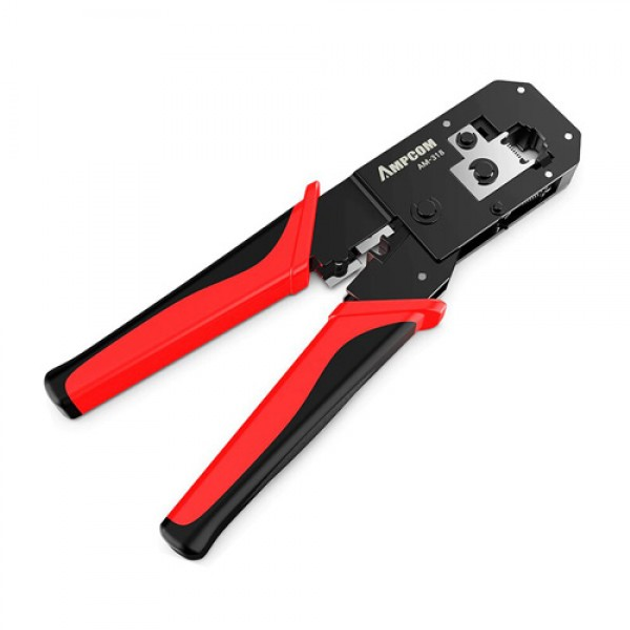 Обжимной инструмент кримпер для обжима RJ45 RJ11 RJ12 с храповиком, AM ...
