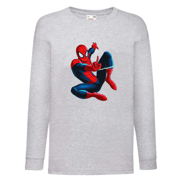 Лонгслив реглан Человек Паук 007 (Spider-Man) серый (SPM gry 007) 128 ...