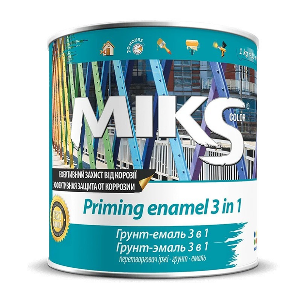 Грунт-эмаль 3 в 1 белая 2.5 кг Miks color – фото, отзывы ...