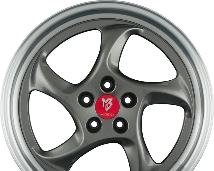 MB-DESIGN TURBO Grau Glanzend Lackiert Aussenbett Poliert R19 W8.5 ...