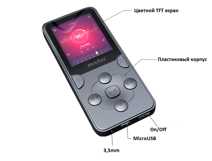 MP3 Плеєр Mrobo X02 Original English version із зовнішнім динаміком ...