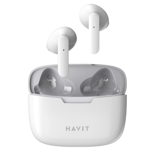 Беспроводные наушники в кейсе с микрофоном HAVIT TW965 TWS Белый купить ...