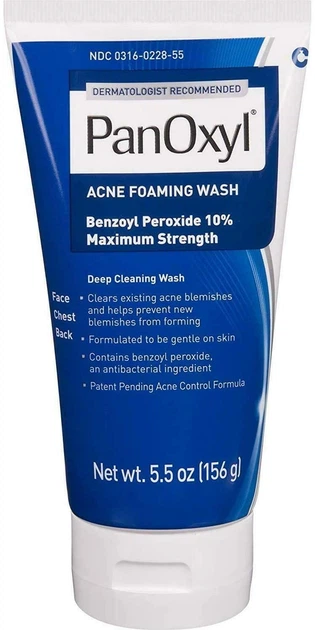 Средство для умывания Panoxyl Acne Foaming Wash 10% Benzoyl Peroxide ...
