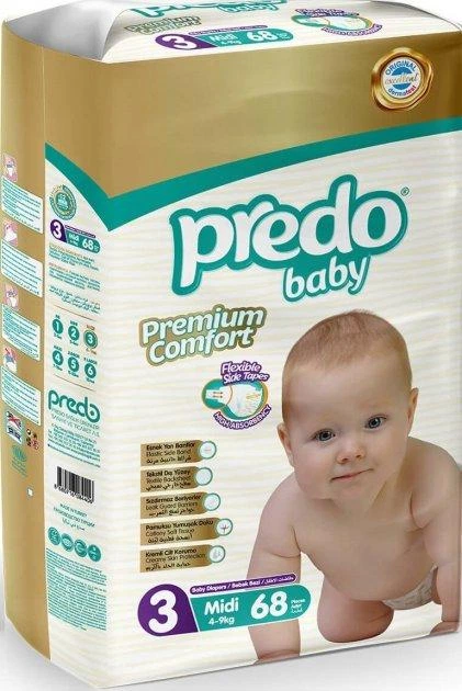 Подгузники Predo Baby Diaper Jumbo Midi Size 3 4-9 кг 68 шт. – фото ...