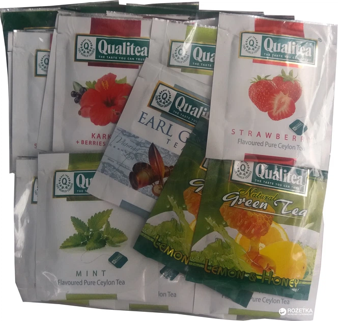Упаковка чая Qualitea фруктового Цейлон Фруктовое ассорти 2 пачки по 50 ...