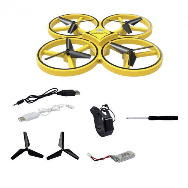 Детский квадрокоптер аккумуляторный Tracker Drone Pro дрон с сенсорным ...