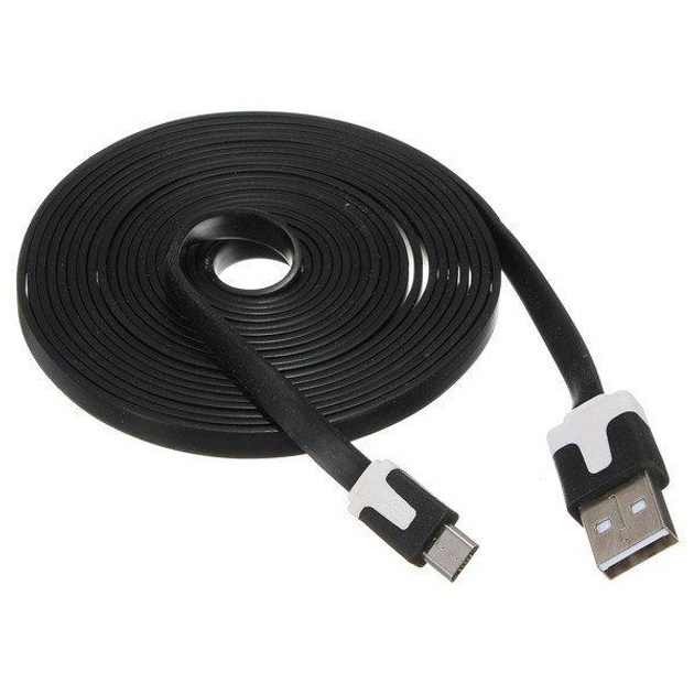 Кабель шнур плоский micro USB Спартак flat 3м – низькі ціни, кредит ...