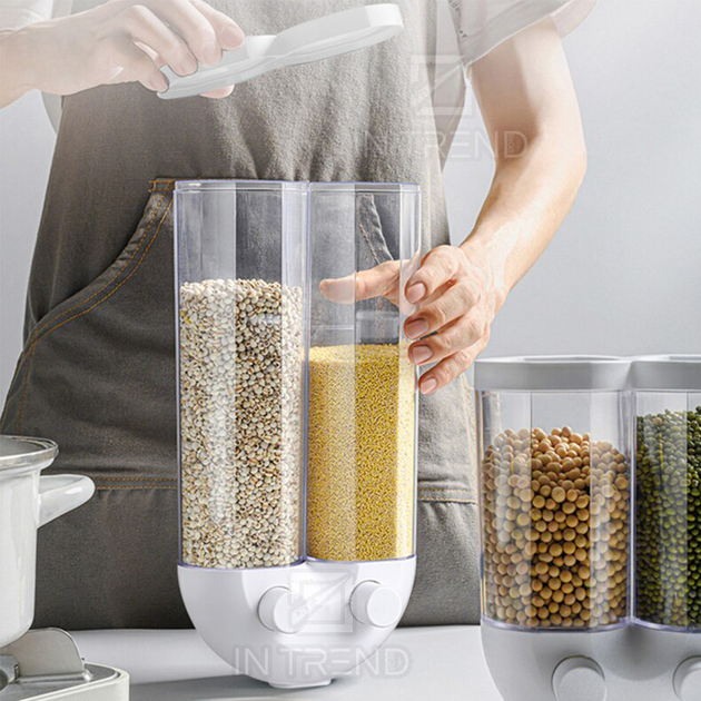 Диспенсер для круп сыпучих продуктов GRAIN DISPENCER Белый семян зерен ...