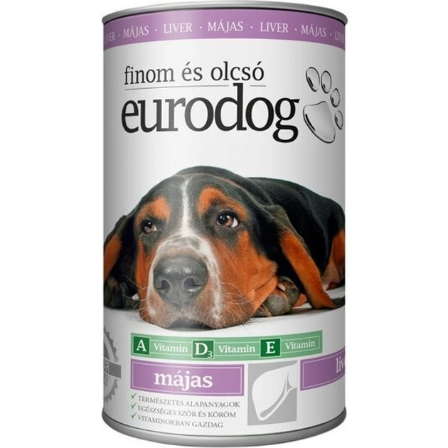 Вологий корм для собак EuroDog з печінкою 1240 г. – купить онлайн на ...