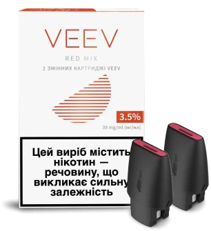 Картридж для POD систем VEEV Red Mix 39 мг 1.5 мл 2 шт (7622100818755 ...