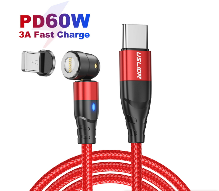 Кабель Apple Lightning - USB type C (2m) магнитный поворотный на 540 ...