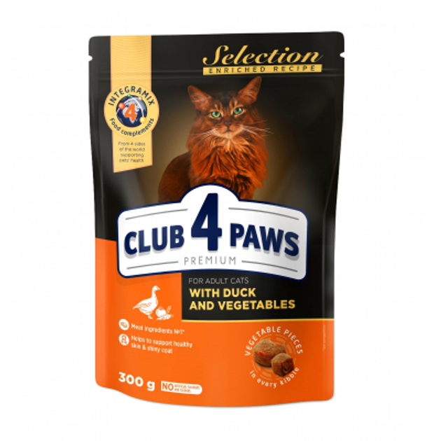 Сухой корм для кошек Club 4 Paws Премиум. С уткой и овощами 300 г ...