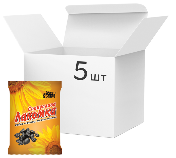 Упаковка семян подсолнечника Спокуслива Лакомка Жареные нечищеные 100 г ...