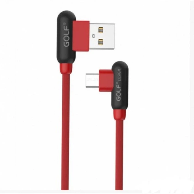 Шнур для зарядки Micro USB - USB GOLF GC-45 кабель 2,4A Красный – фото ...