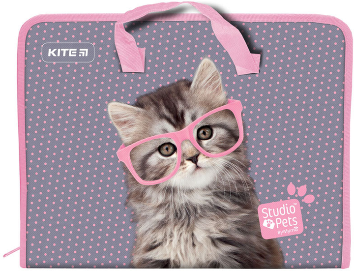 Папка-портфель Kite Studio Pets A4 1 відділ на блискавці Сіро-рожевий ... Папка-портфель Kite Studio Pets A4 1 відділ на блискавці Сіро-рожевий ...