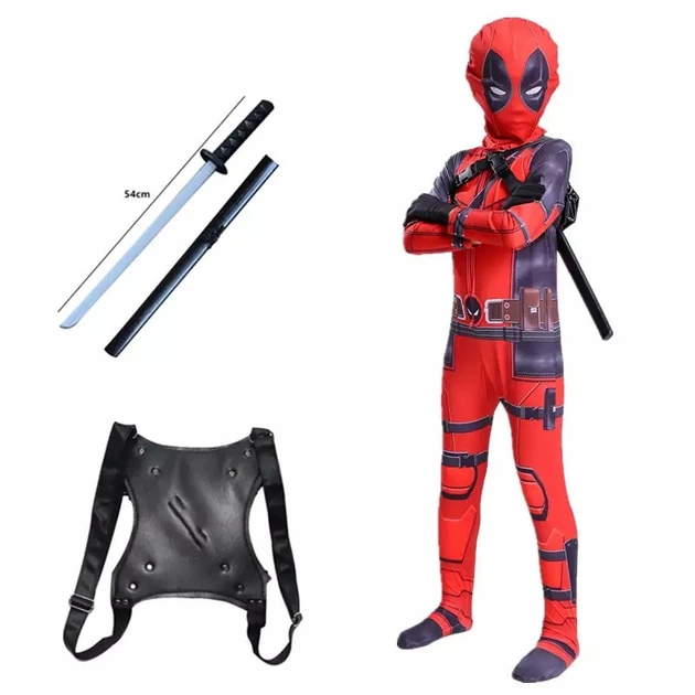 Костюм Дэдпул с мечом и креплением Deadpool детский спандекс XL (130 см-140 см) ABC – фото ...