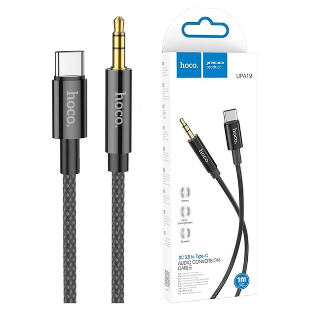 Кабель AUX Hoco UPA19 ( Type-C - Jack 3.5, 1 м), черный – фото, отзывы, характеристики в ...