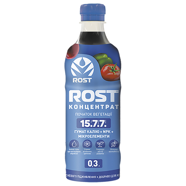 Удобрение Rost Гумат Концентрат 15+7+7, 0.3 л – купить онлайн на ROZETKA
