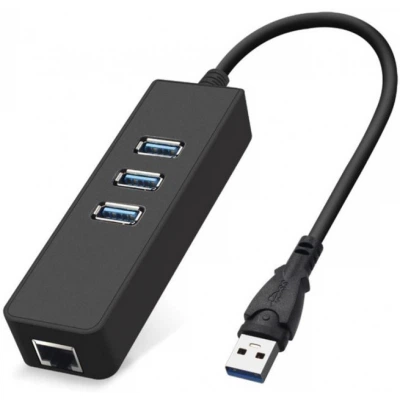 Перехідник Dynamode USB 3.0 Type-A - RJ45 Gigabit Lan, 3*USB 3.0 (USB3 ...