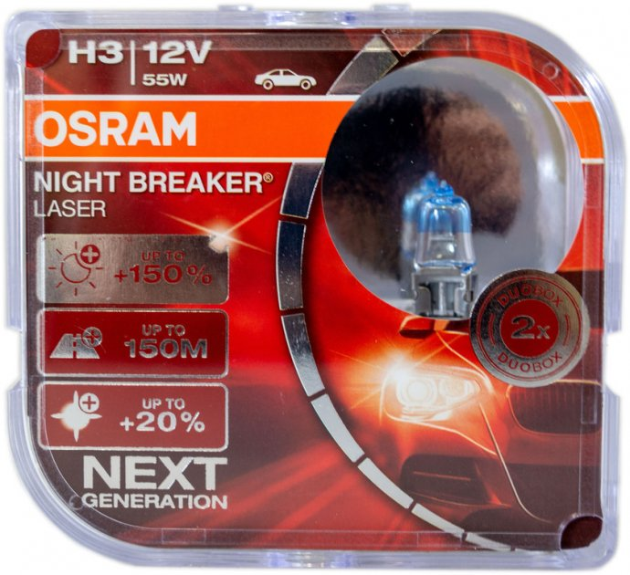 Лампа 12V H3 55W +150% OSRAM Night Laser [64151NL-HCB] (БОКС) – фото ...