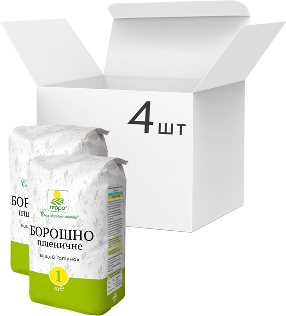 Упаковка муки пшеничной Терра 1 кг х 4 шт (4820015737748) – купить в ...