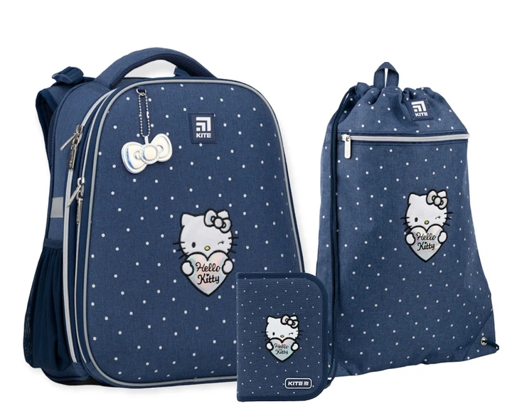 Шкільний набір Kite Education Hello Kitty 38х29х16 см 16 л синій (130 ...