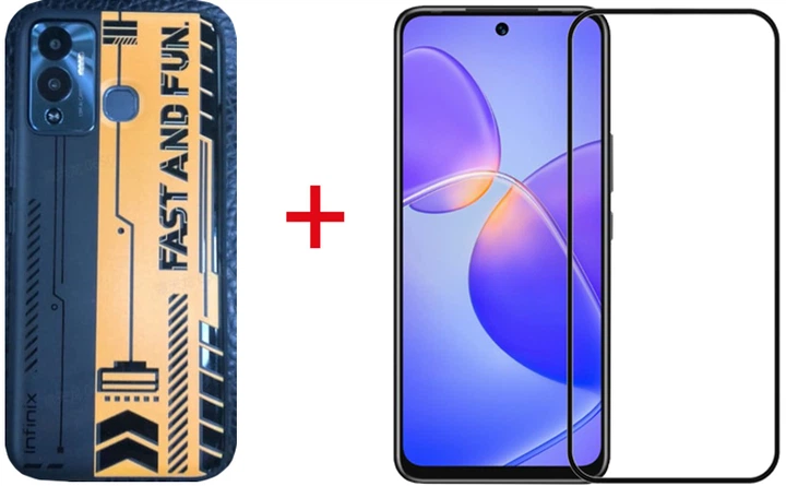Комплект панель + защитное стекло Infinix Full Glue для Infinix Hot 12 ...