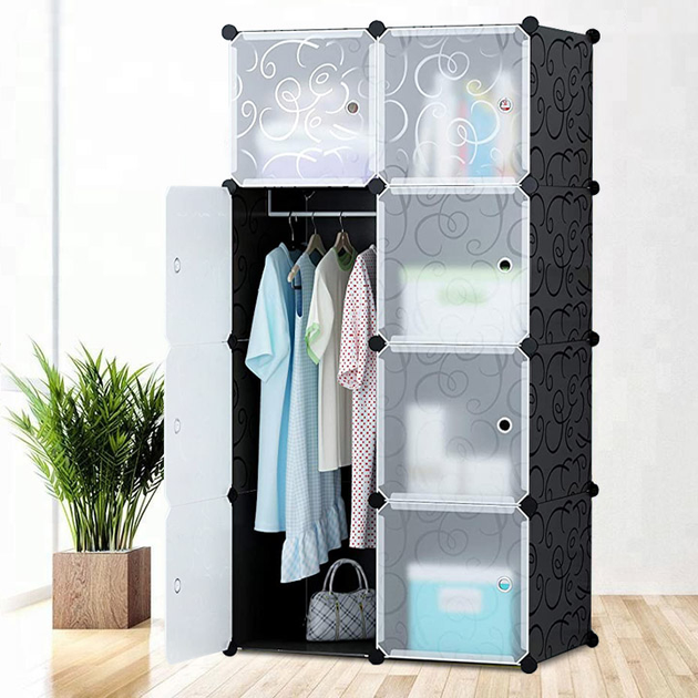 Пластиковый складной шкаф Storage Cube Cabinet «МР 28-51» черный от ...