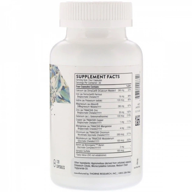 Біомінерали з міддю та залізом, BioMins with Copper & Iron, Thorne ...