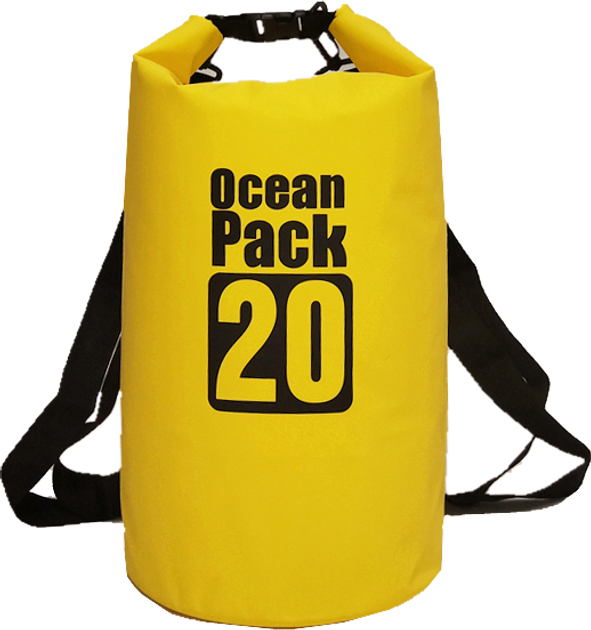 Гермомешок с шлейкой на плечо Ocean Pac Водонепроницаемый 20 л Yellow ...