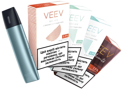 Стартовий набір IQOS VEEV Аквамарин + 4 упаковки подів Mix Menthol ...