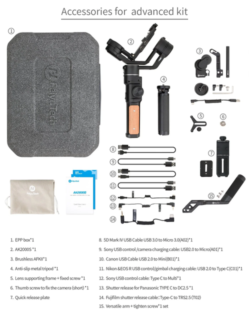 Стабилизатор видеосъемки FeiyuTech AK2000S Standart Kit [71889] – фото ...
