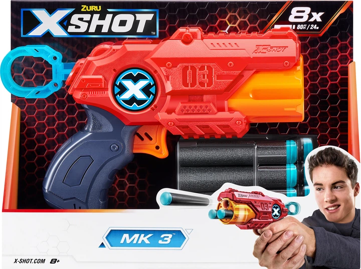 Скорострельный бластер Zuru X-Shot Red Excel Mk 3 (193052040244 ...
