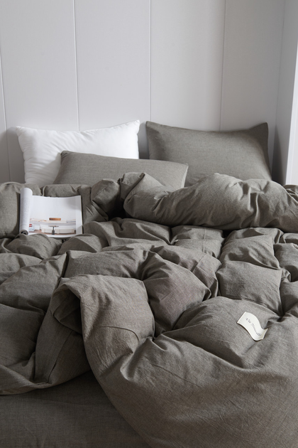 Постельное белье евро Vie Nouvelle Washed cotton вареный хлопок 200х220 ...