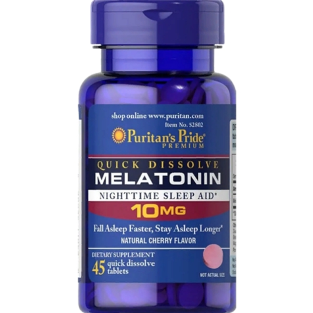 Мелатонин для сна Puritan's Pride Quick Dissolve Melatonin 10 mg 45 ...
