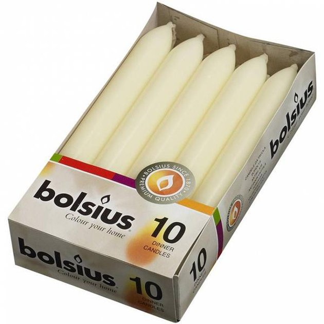 Столові свічки Bolsius 170/20 10 шт Кремові (8711711459026) – купити ...