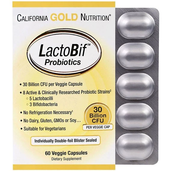Пробиотик California Gold Nutrition LactoBif Probiotics, 30 Billion CFU ...