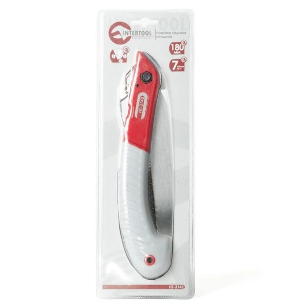 Ножівка садова, складана 180 мм, 7 зуб/дюйм, потрійне заточування INTERTOOL HT-3142 – купить ...